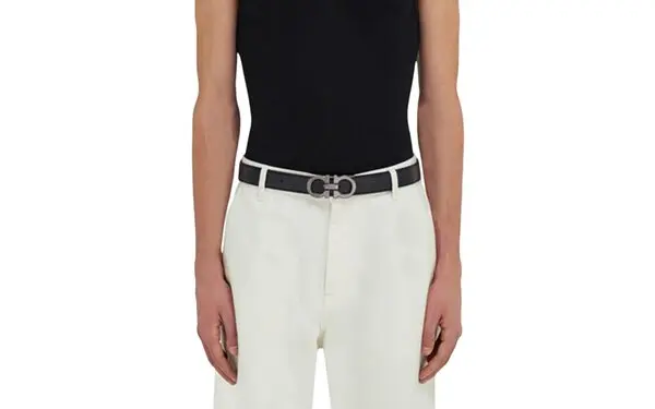 FERRAGAMO Reversible Leather Belt - Nero