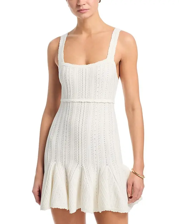LoveShackFancy Tabatha Mini Bodycon Dress - White Tea