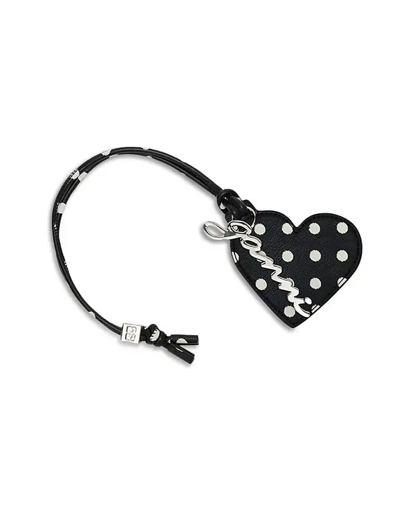 GANNI Bou Heart Mirror Bag Charm - Black