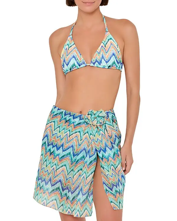 MILLY Tropical Chevron Swim Cover Up Sarong - Tropical Multi
