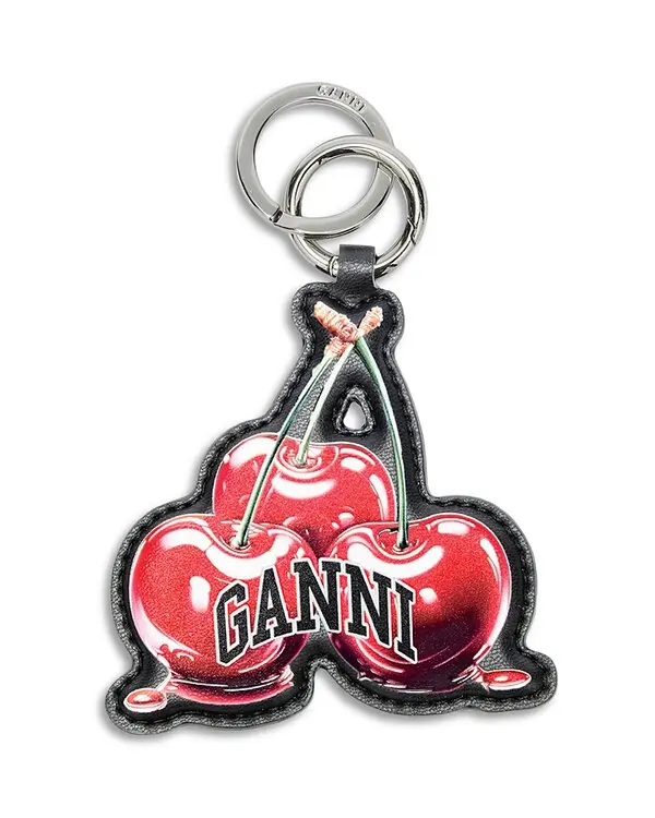 GANNI Cherry Keyring - Black