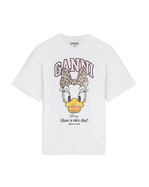 GANNI Daisy Duck Graphic Tee - Bright White