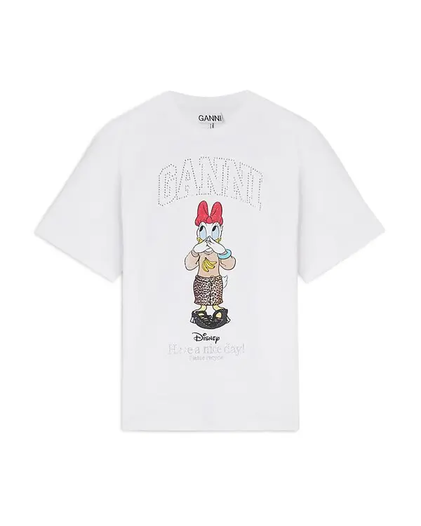 GANNI Daisy Duck Graphic Tee - Bright White