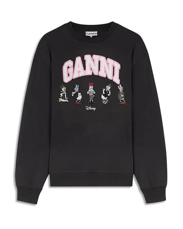 GANNI Daisy Duck Oversized Crewneck Sweatshirt - Phantom