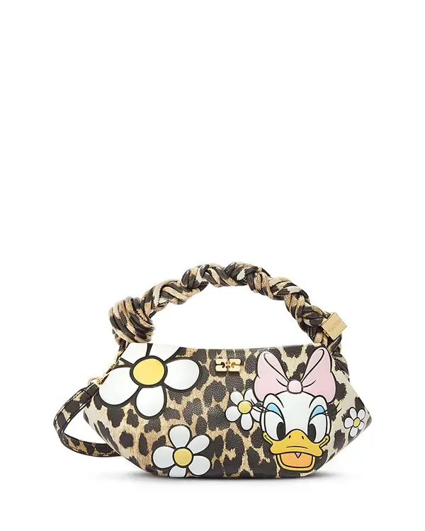 GANNI Bou Mini Daisy Duck Leopard Print Bag
