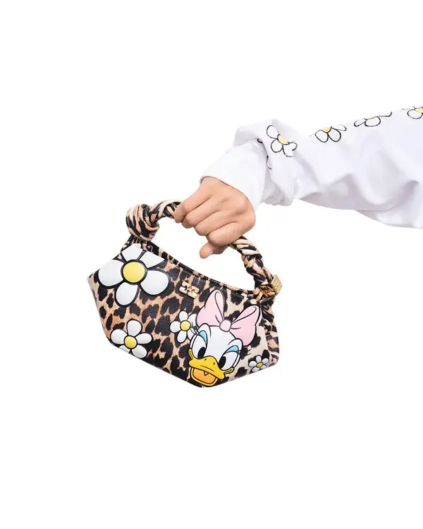 GANNI Bou Mini Daisy Duck Leopard Print Bag