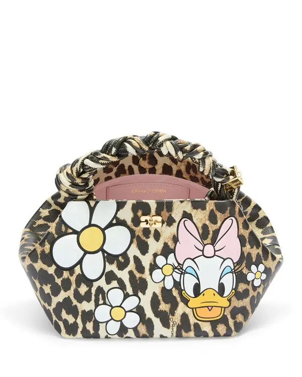 GANNI Bou Small Daisy Duck Leopard Print Bag