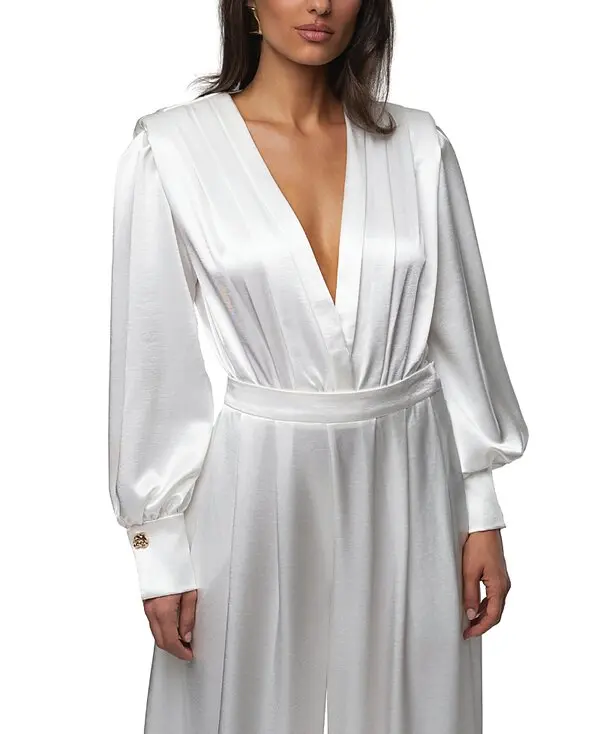 JLUXLABEL Satin Radiance Bodysuit - White