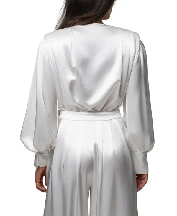 JLUXLABEL Satin Radiance Bodysuit - White