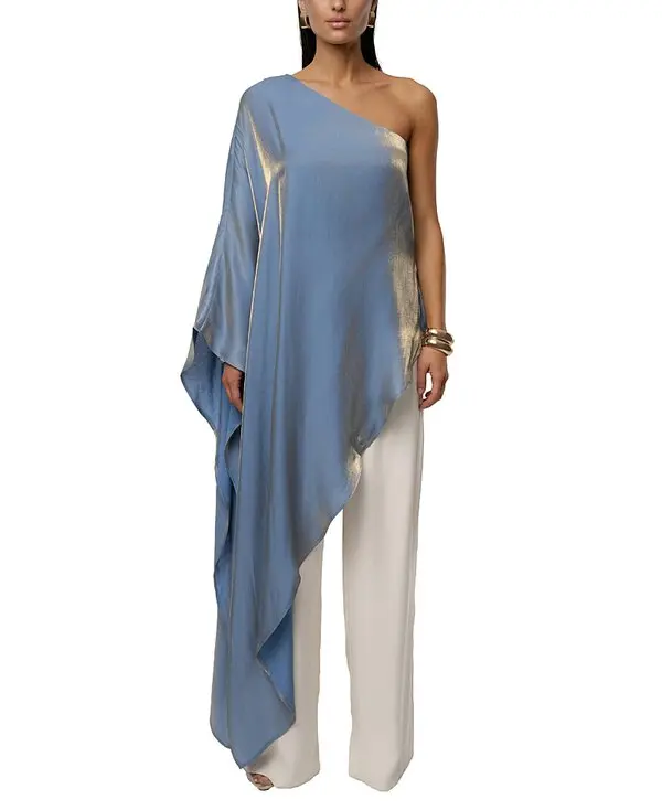JLUXLABEL Cher Iridescent One-shoulder Top With Asymmetrical Hem