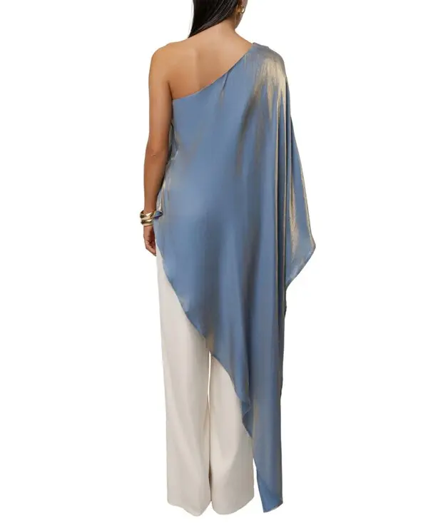JLUXLABEL Cher Iridescent One-shoulder Top With Asymmetrical Hem