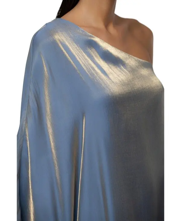JLUXLABEL Cher Iridescent One-shoulder Top With Asymmetrical Hem