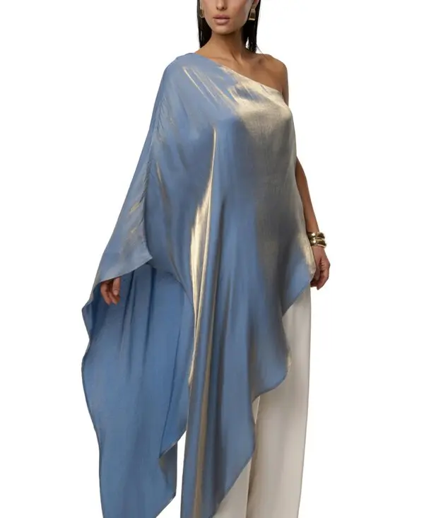 JLUXLABEL Cher Iridescent One-shoulder Top With Asymmetrical Hem