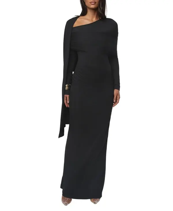 JLUXLABEL Asymmetric Maxi Dress - Black