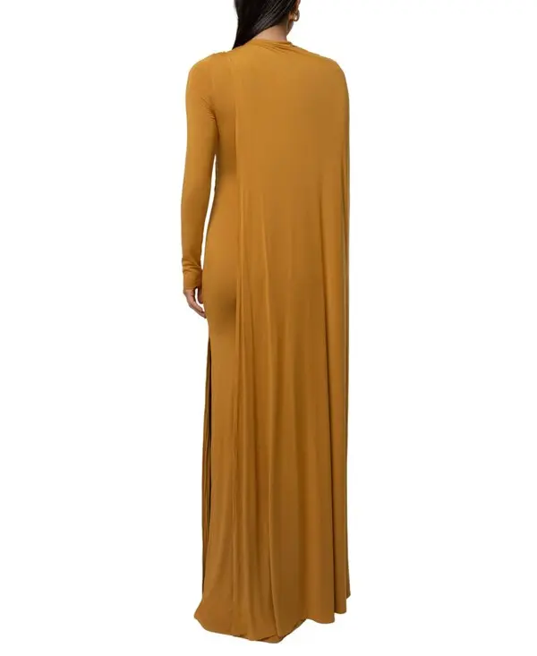 JLUXLABEL Draped Elegance Cape Dress - Gold