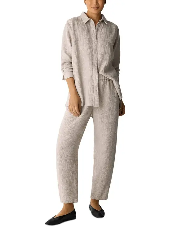 Eileen Fisher Cotton Doubleweave Ankle Lantern Pants