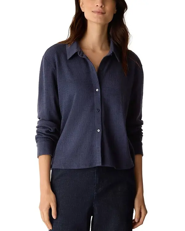 Eileen Fisher Stretch Jersey Classic Collar Shirt