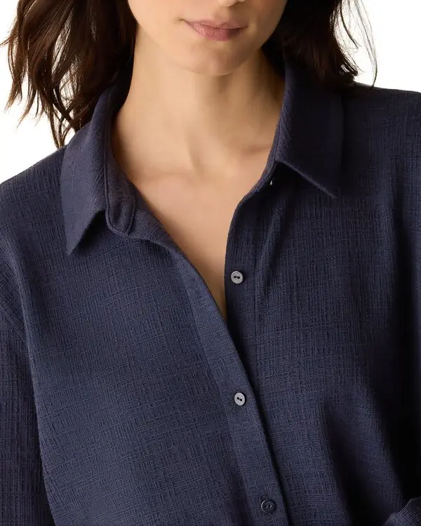 Eileen Fisher Stretch Jersey Classic Collar Shirt