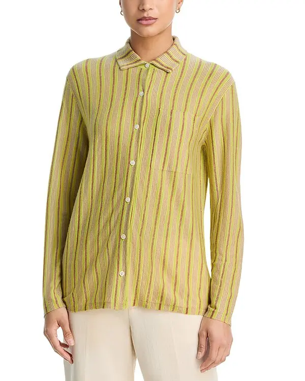 Guest In Residence Fine Stripe Showtime Cashmere Shirt - Evoo Combo