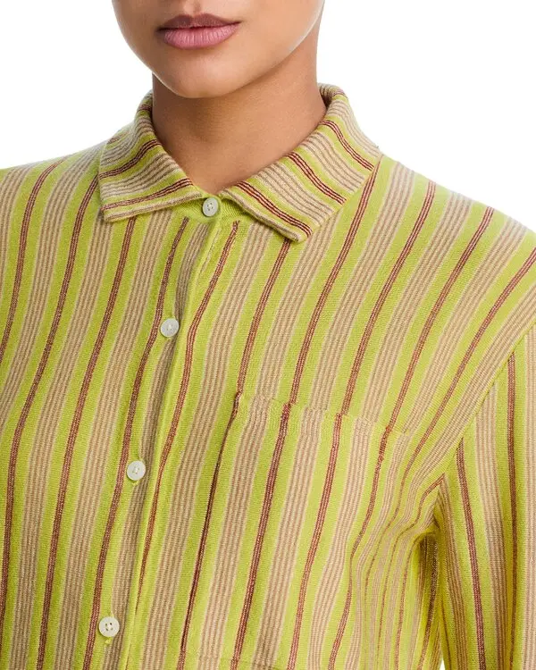 Guest In Residence Fine Stripe Showtime Cashmere Shirt - Evoo Combo