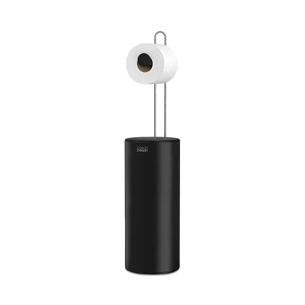 JOSEPH JOSEPH Easy Store Toilet Paper Roll Holder With Concealed Storage - Black