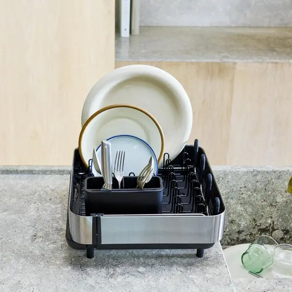 JOSEPH JOSEPH Extend Steel Plus Expandable Dish Rack With Wine Glass Holder