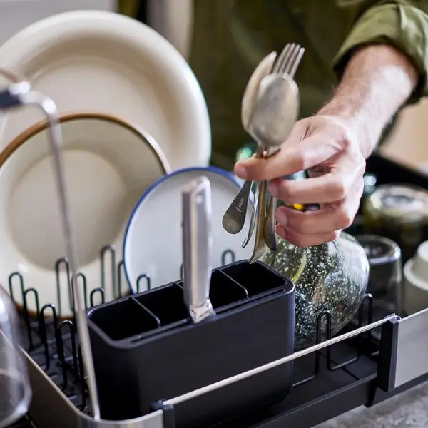 JOSEPH JOSEPH Extend Steel Plus Expandable Dish Rack With Wine Glass Holder