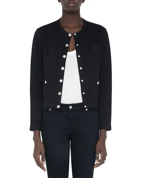 Zadig&Voltaire Cama Snap Front Sweatshirt
