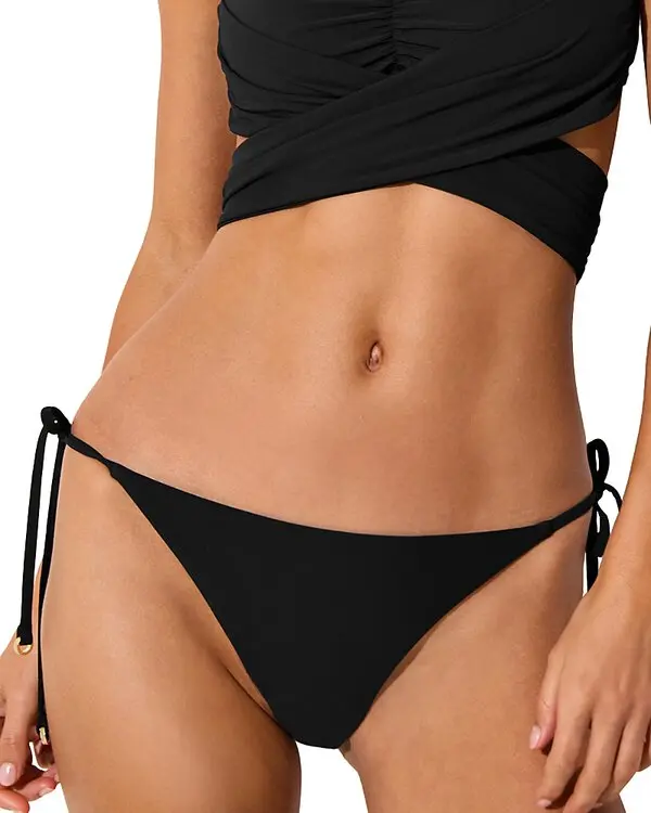REISS Riah Tie Side Bikini Bottom - Black