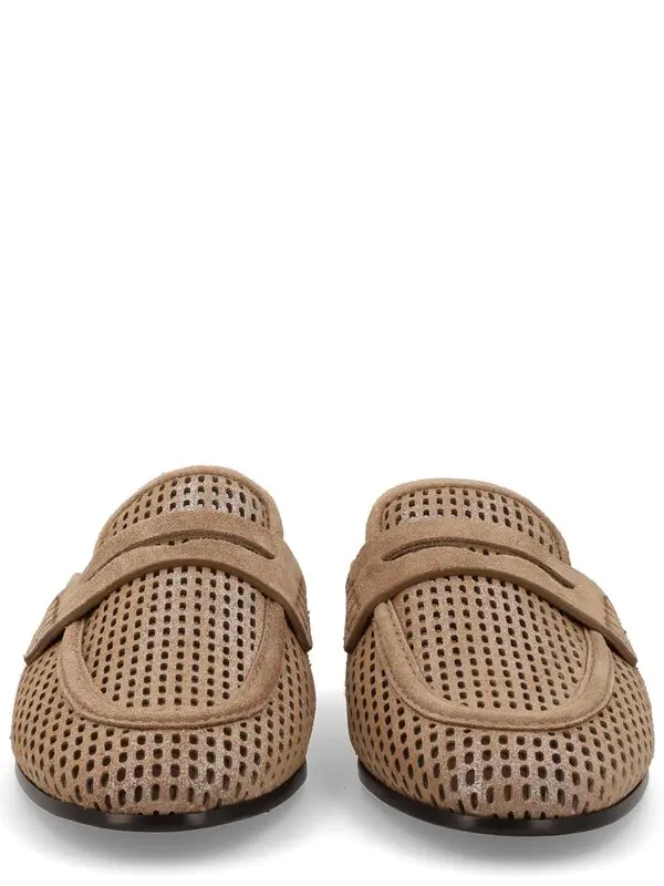 Brunello Cucinelli Sparkling Net Mules - Buff