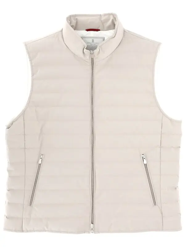 Brunello Cucinelli Padded Zip-up Vest - Beige