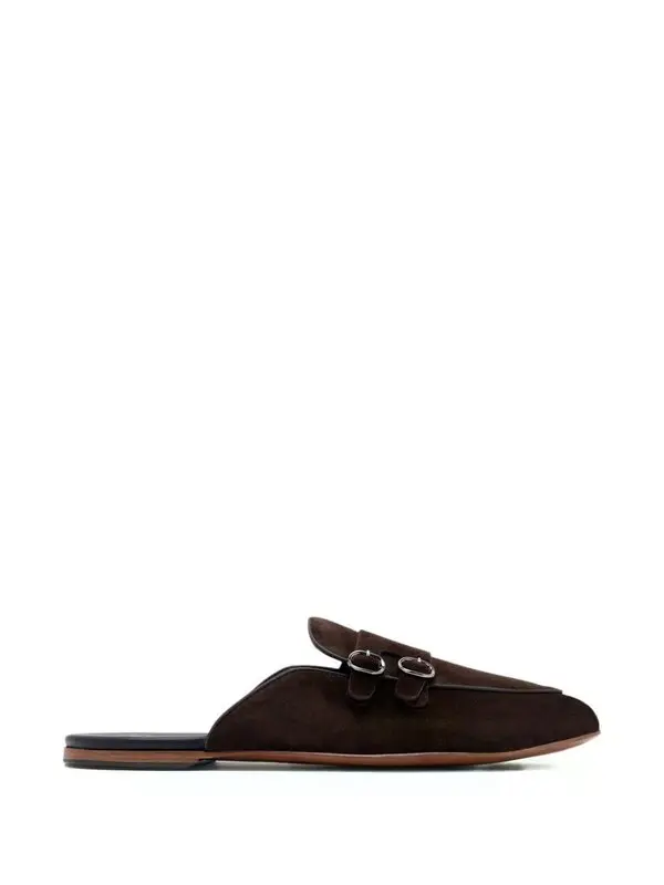 BARRETT Buckle Strap Mules - Brown