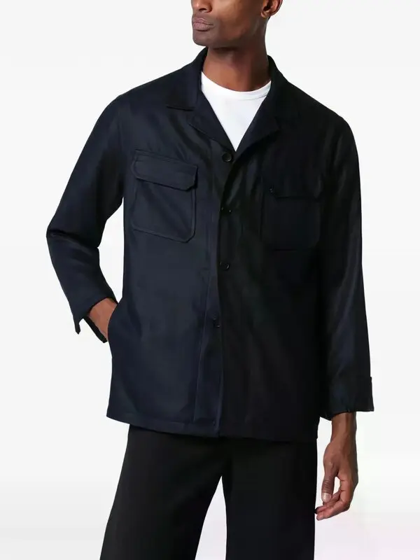 Tagliatore Button-fastening Flap Pocket Shirt Jacket - Blue