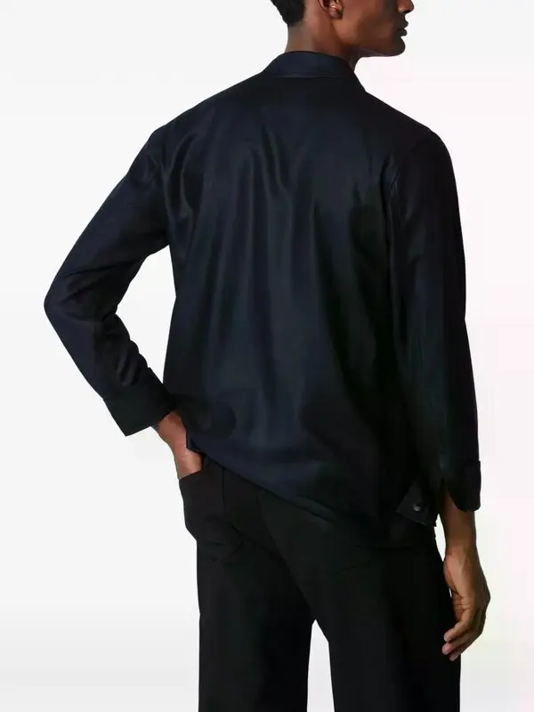 Tagliatore Button-fastening Flap Pocket Shirt Jacket - Blue