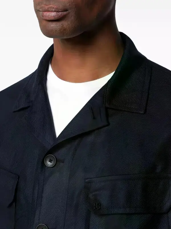 Tagliatore Button-fastening Flap Pocket Shirt Jacket - Blue