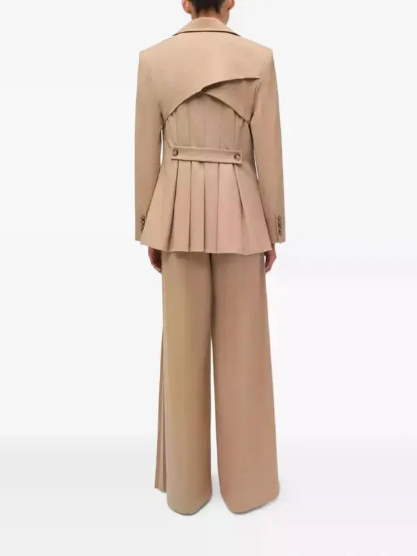 Simkhai Notched Collar Pleated Blazer