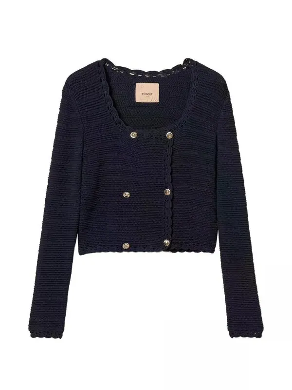 TWINSET Crochet-knit Cardigan With Gold-tone Buttons