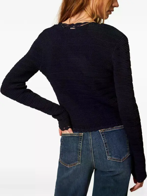 TWINSET Crochet-knit Cardigan With Gold-tone Buttons