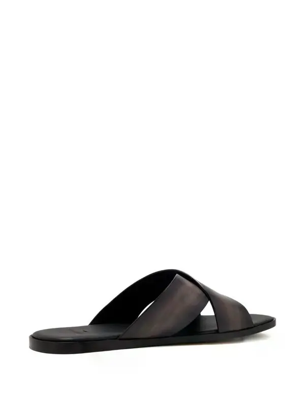 Magnanni Criss Cross Leather Sandals - Grey