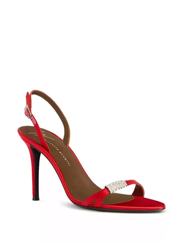 GIUSEPPE ZANOTTI Lena Embellished Stiletto Sandals - Red