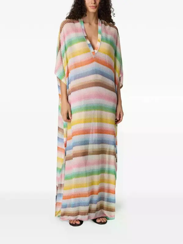 Missoni V-neck Zigzag-motif Cover-up - Neutrals
