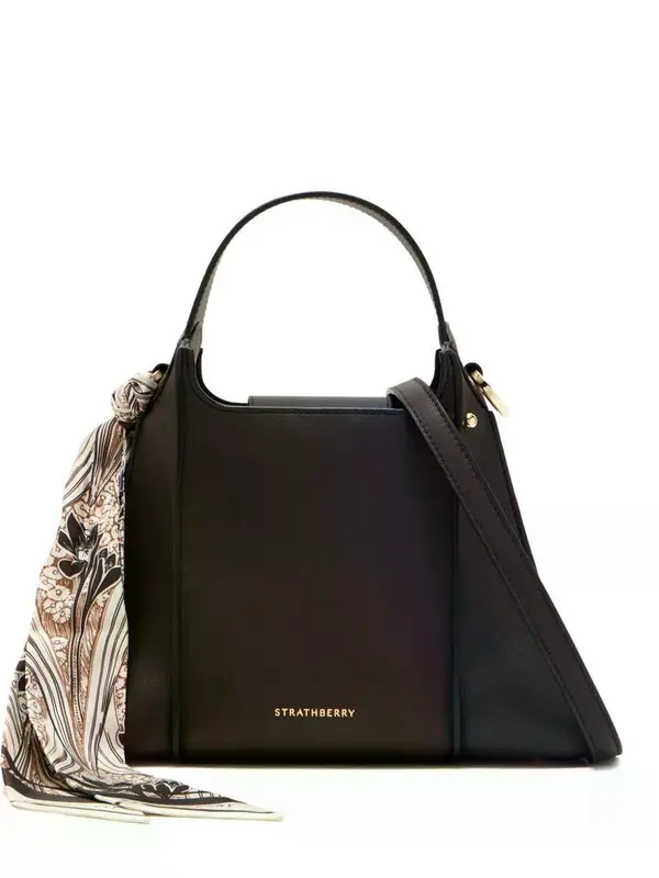 Strathberry Tote Bag With Floral Scarf - Brown