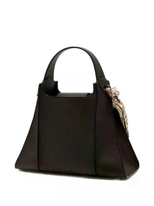 Strathberry Tote Bag With Floral Scarf - Brown