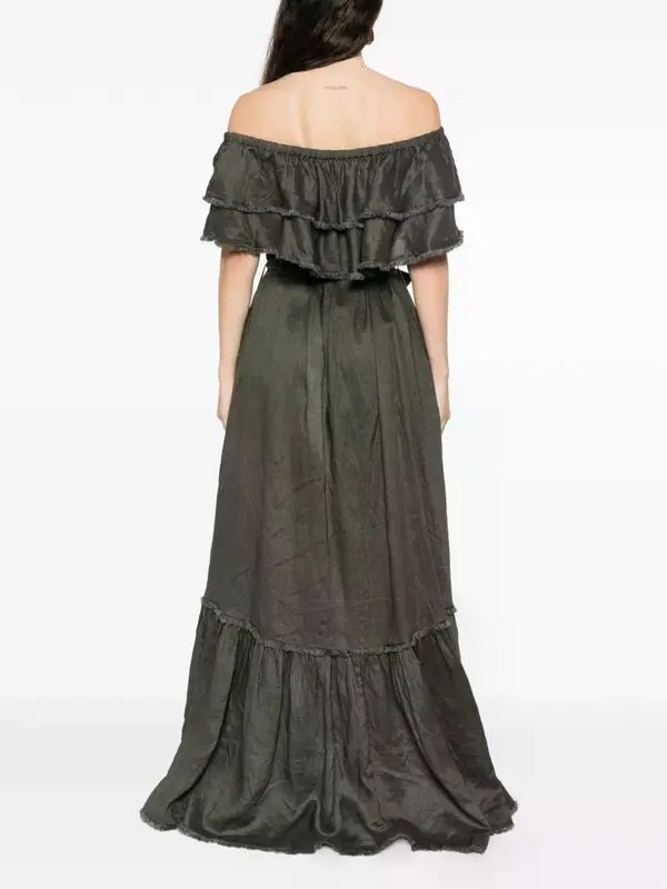 P.a.r.o.s.h Belt-detail Maxi Dress - Grey