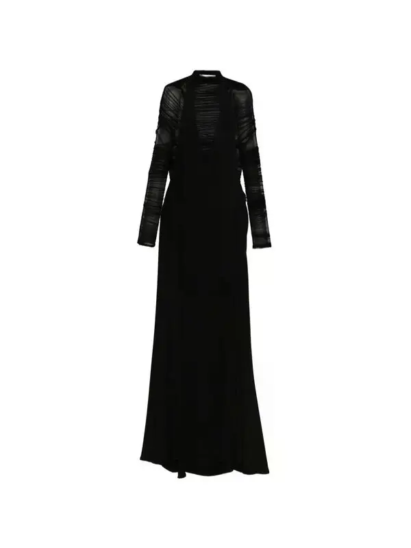 Christopher Esber Ruched Long-sleeve Midi Dress