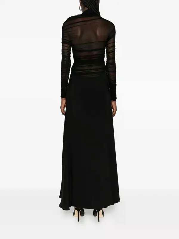 Christopher Esber Ruched Long-sleeve Midi Dress