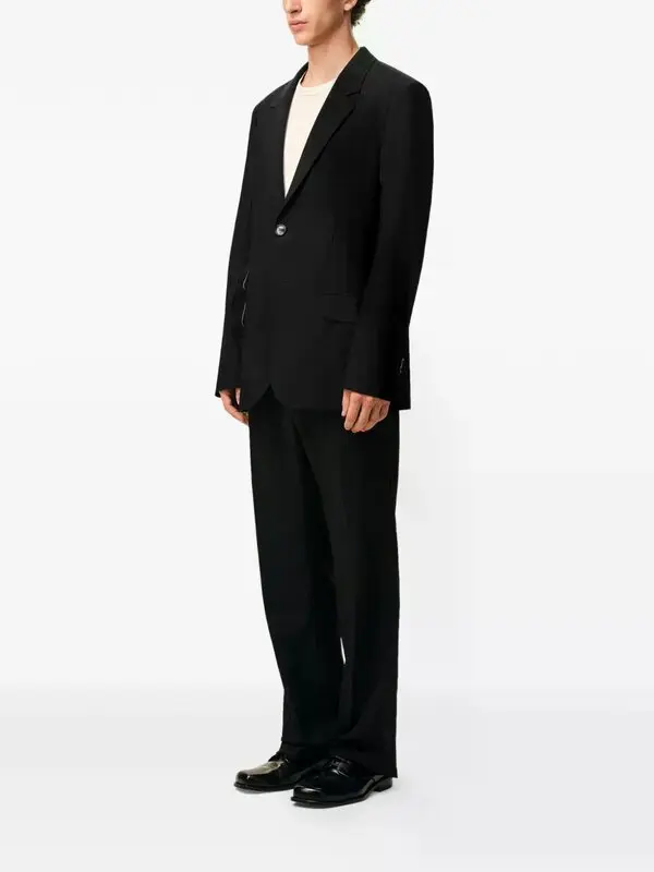 AMI Paris New Wool Straight Single Breasted Jacket - Black