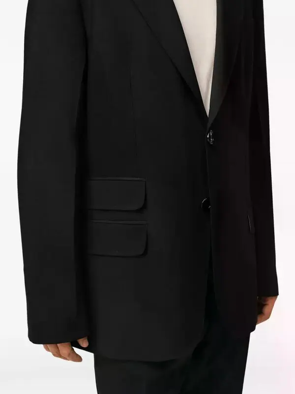 AMI Paris New Wool Straight Single Breasted Jacket - Black