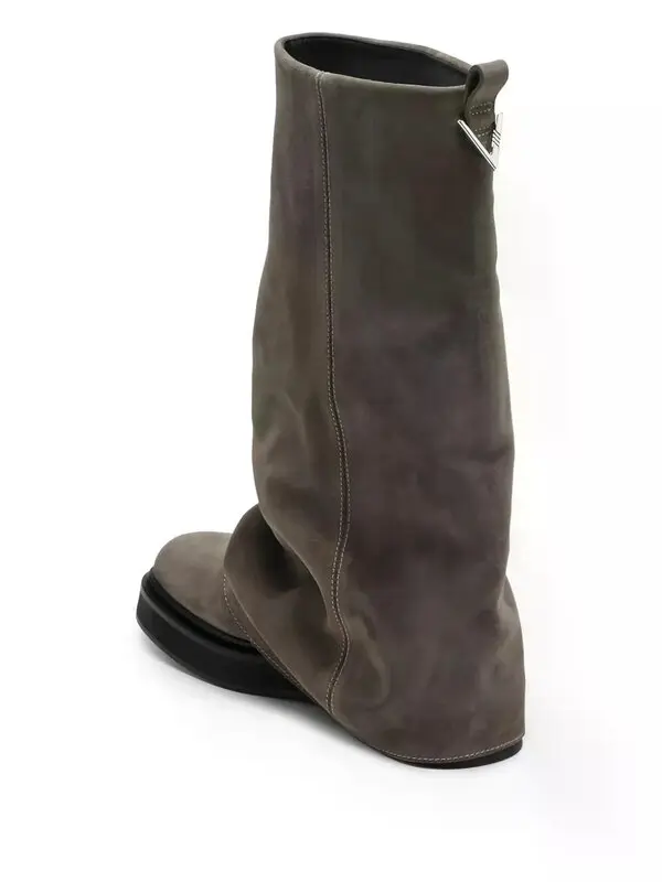 Attico Robin Suede Combat Boots - Grey