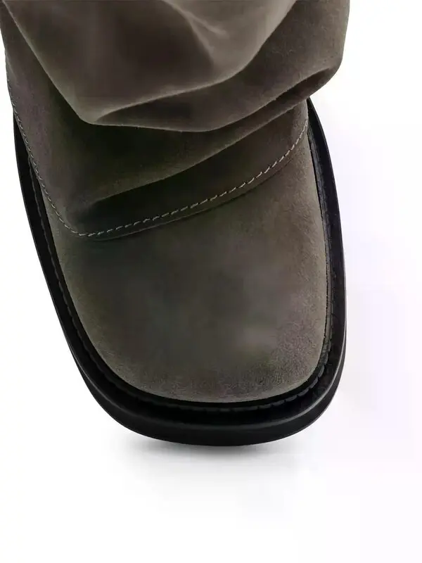 Attico Robin Suede Combat Boots - Grey